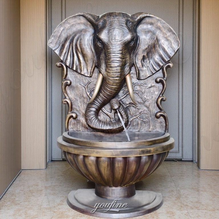 Bronze Wall Elephant Water Fountains Outdoor