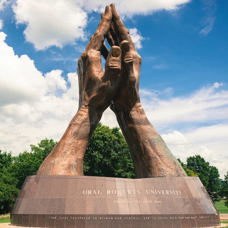 Giant Bronze Praying Hands Statue