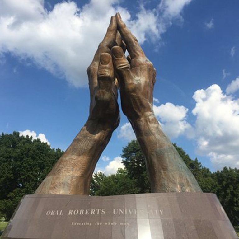 Giant Bronze Praying Hands Statue