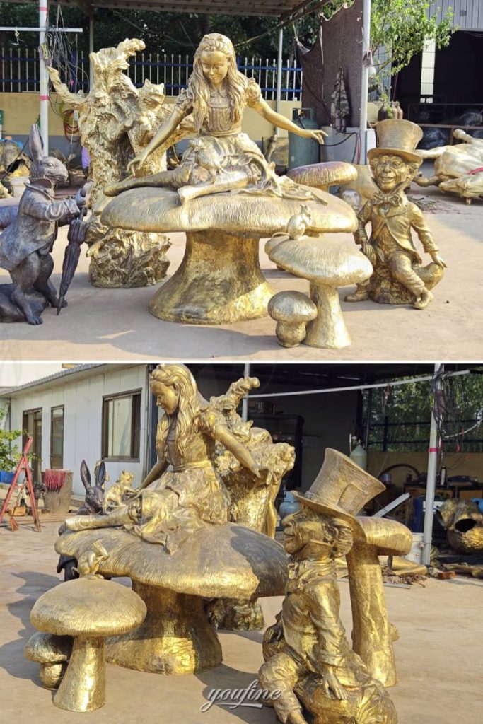 Large Bronze Alice in Wonderland Statue