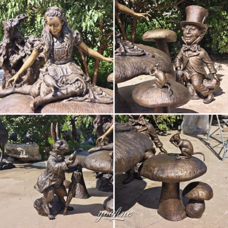 Large Bronze Alice in Wonderland Statue