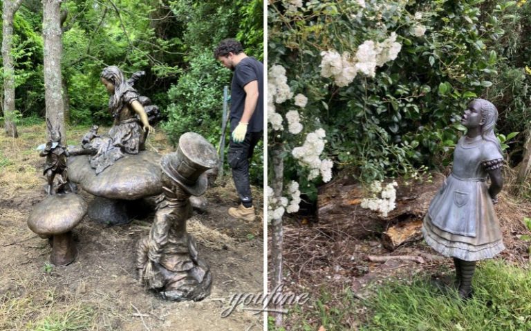 Large Bronze Alice in Wonderland Statue