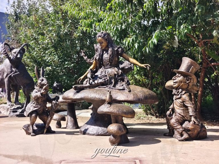 Large Bronze Alice in Wonderland Statue
