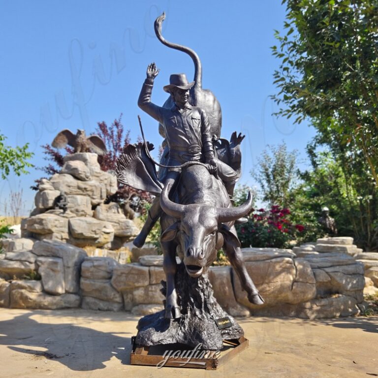 Bronze Lane Frost Bull Riding Statue
