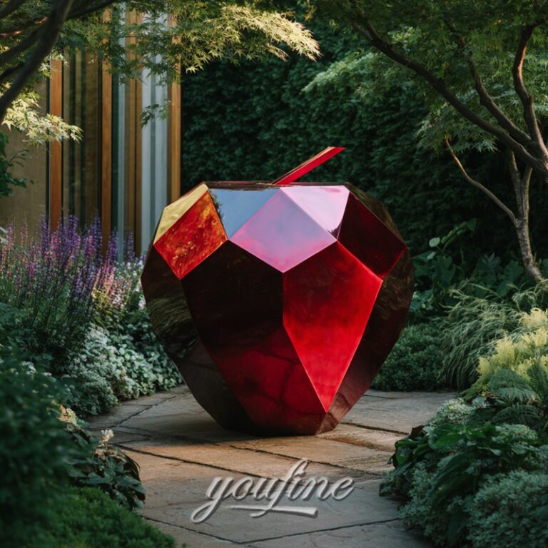 Stainless Steel Geometric Big Apple Sculpture
