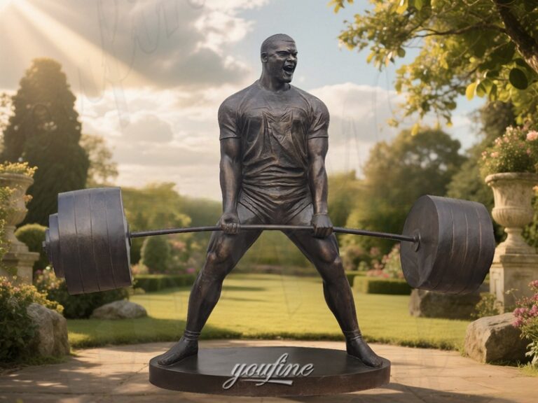 Life Size Bronze Weightlifter Statue