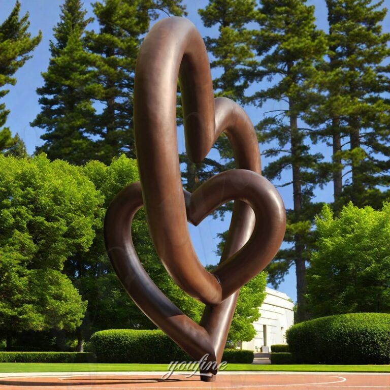 Entangled Bronze Heart Sculpture