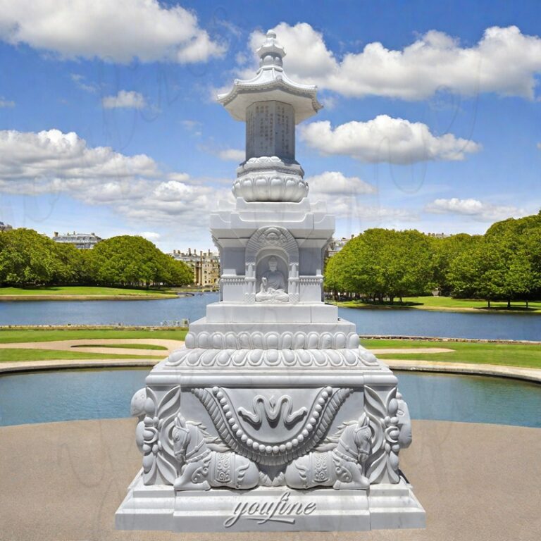 Hand Carved Stupa Marble Pagoda for Sale