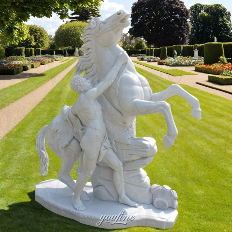 Marble Marly Horses Louvre Sculpture