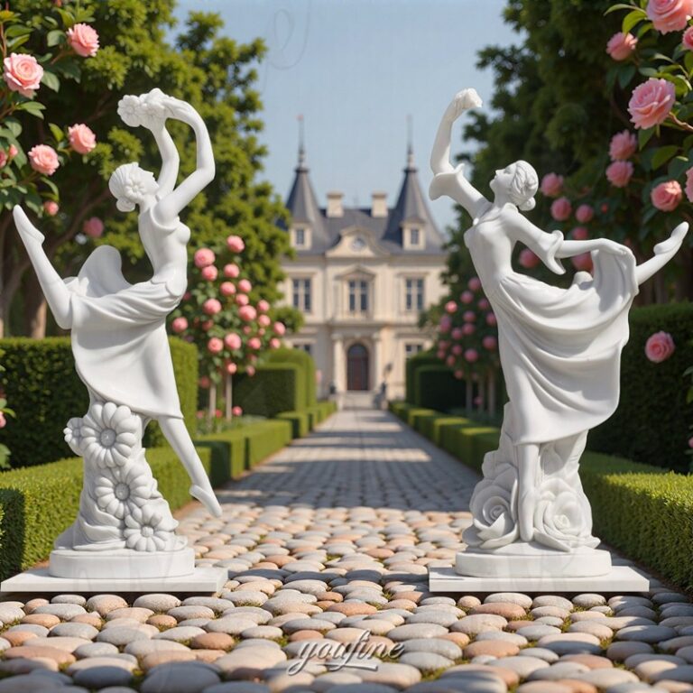Elegant Marble Dancing Lady Statue