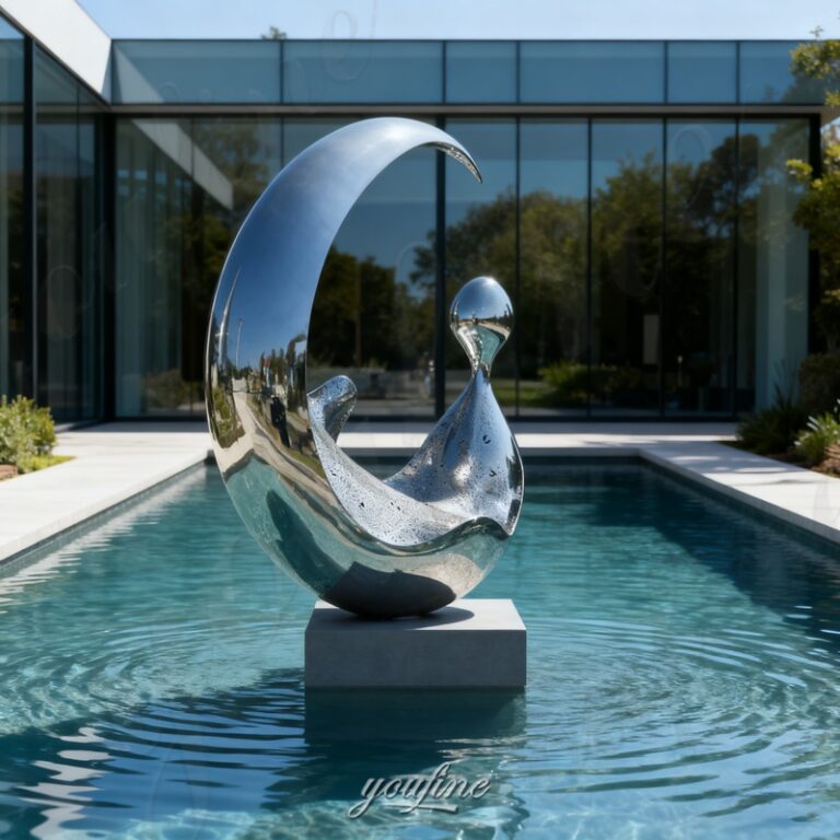 Stainless Steel Water Drop Sculpture for Pool
