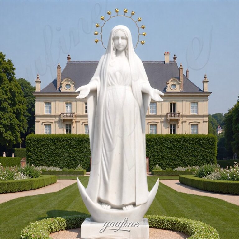 Marble Our Lady of Hope Pregnant Virgin Mary Statue