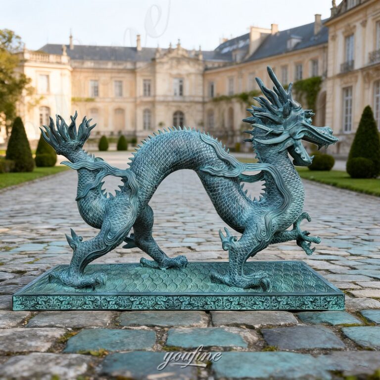 Patina Large Bronze Chinese Dragon Statue