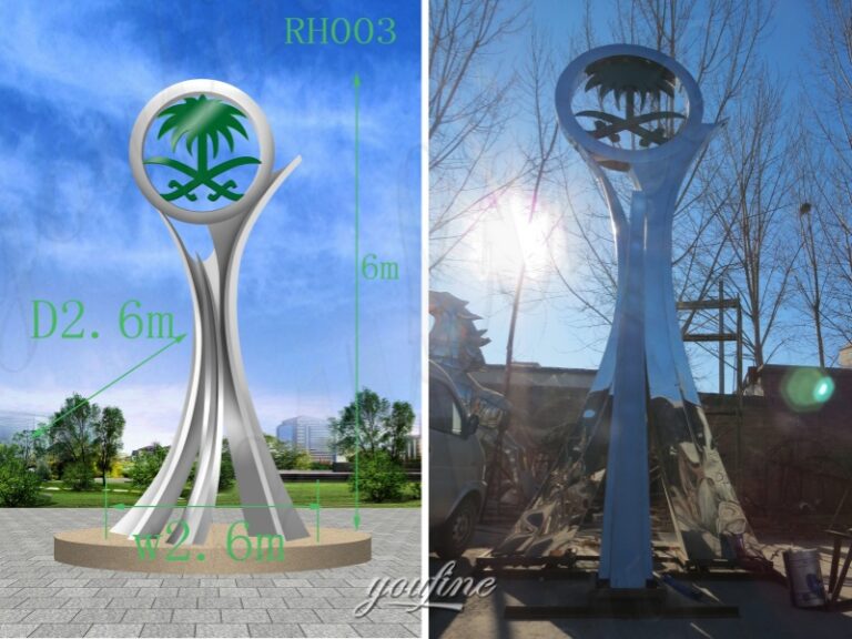 Stainless Steel Monuments with Palm Tree Design