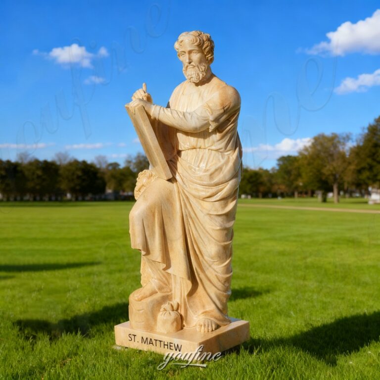 Marble St Matthew Statue with Cherub - YouFine Sculpture